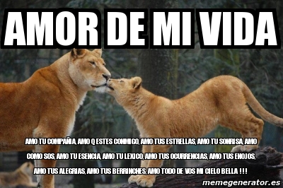 Meme Personalizado - amor de mi vida amo tu compaÃ±ia, amo q estes ...