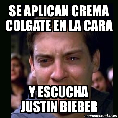 Meme crying peter parker - se aplican crema colgate en la cara y ...