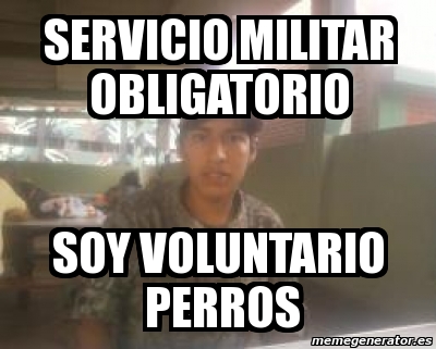 Meme Personalizado - Servicio militar obligatorio Soy voluntario Perros ...