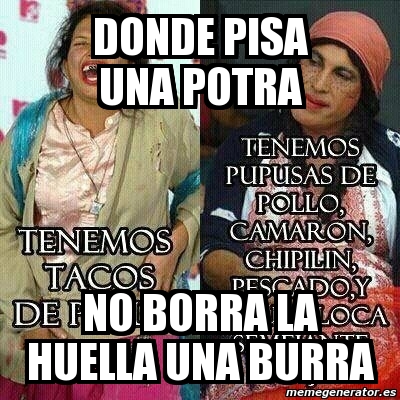 Meme Personalizado - Donde pisa una pOtra No borra la huella Una buRra ...