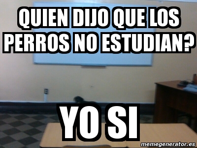 Meme Personalizado - quien dijo que los perros no estudian? yo si - 3396700