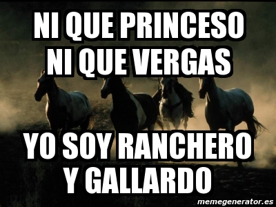 Meme Personalizado - Ni Que Princeso Ni Que Vergas Yo Soy Ranchero Y ...