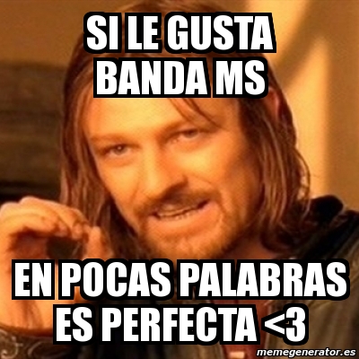 Meme Boromir - SI LE GUSTA BANDA MS EN POCAS PALABRAS ES PERFECTA