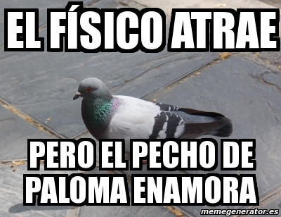 Meme Personalizado - El fÃ­sico atrae pero el pecho de paloma enamora ...