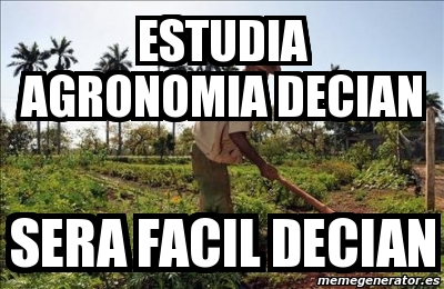 Meme Personalizado - estudia agronomia decian sera facil decian - 3586977