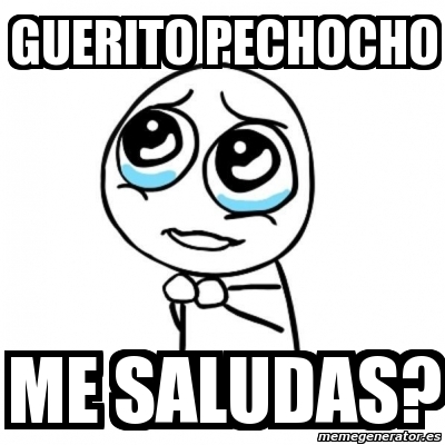 Meme Por favor - guerito pechocho me saludas? - 3598054