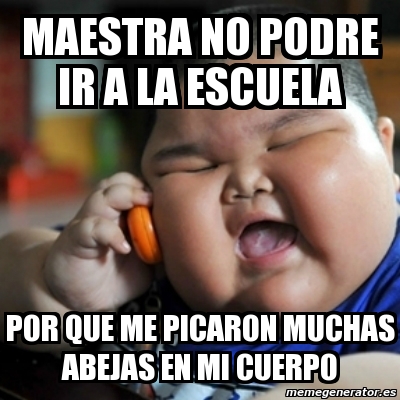 Meme fat chinese kid - maestra no podre ir a la escuela por que me ...