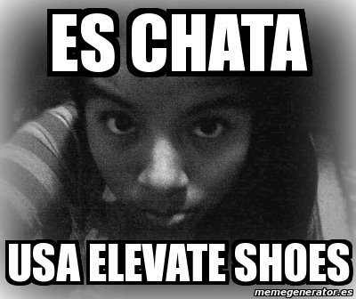 Meme Personalizado - es chata usa elevate shoes - 3703349