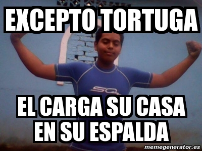 Meme Personalizado - EXCEPTO TORTUGA EL CARGA SU CASA EN SU ESPALDA ...