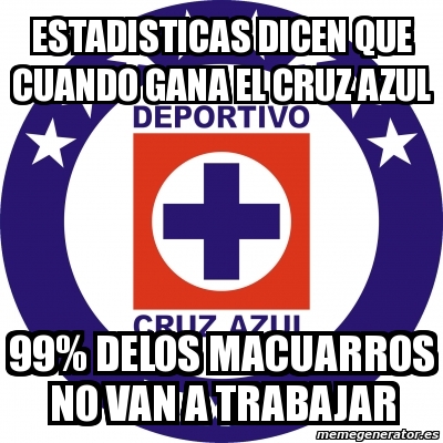 Meme Personalizado - estadisticas dicen que cuando gana el cruz azul 99 ...