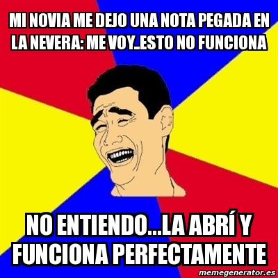 Meme Yao Ming - MI NOVIA ME DEJO UNA NOTA PEGADA EN LA NEVERA: ME VOY ...