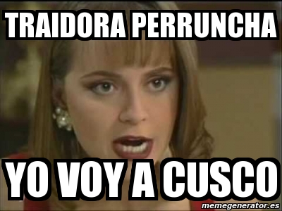 Meme Personalizado - traidora perruncha yo voy a cusco - 3086423