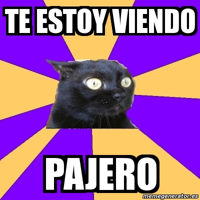Meme Anxiety Cat - te estoy viendo pajero - 3843560