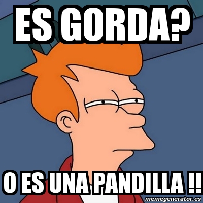 Meme Futurama Fry - ES GORDA? O ES UNA PANDILLA !! - 3853397