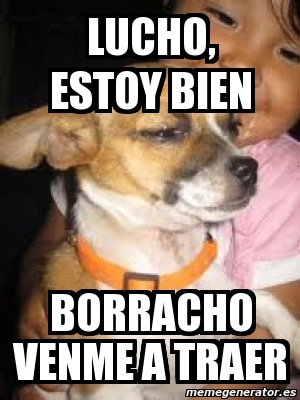Meme Personalizado - lucho, estoy bien borracho venme a traer - 3931719