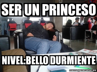 Meme Personalizado - ser un princeso nivel:bello durmiente - 3950308