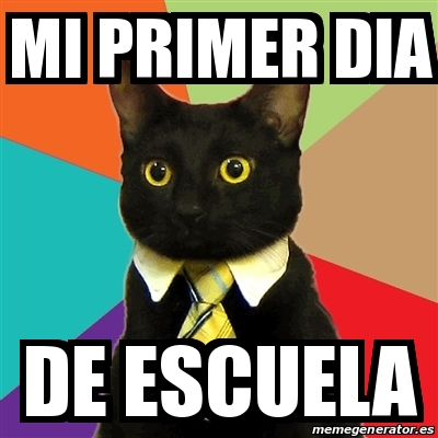 Meme Business Cat - Mi primer dia De escuela - 30127592