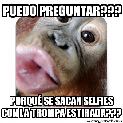Meme Personalizado - Puedo preguntar??? PorquÃ© se sacan selfies con la ...