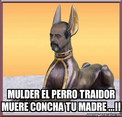 Meme Personalizado - mulder el perro traidor muere concha tu madre ...
