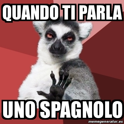 Meme Chill Out Lemur - quando ti parla uno spagnolo - 30023067
