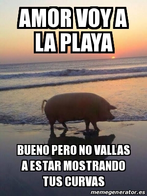 Meme Personalizado - Amor voy a la playa Bueno pero no vallas a estar ...