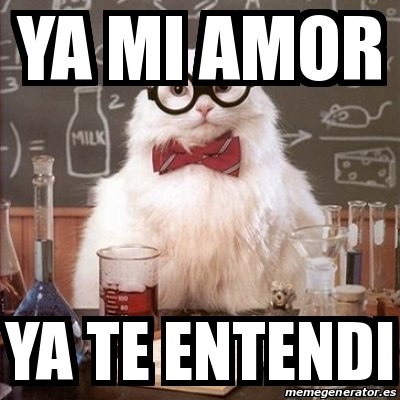 Meme Chemistry Cat - Ya mi amor Ya te entendi - 30291968