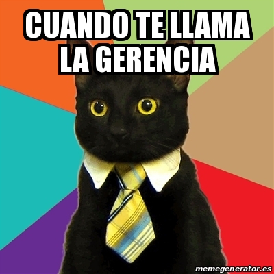 Meme Business Cat - CUANDO TE LLAMA LA GERENCIA - 30295118