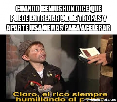 Meme Personalizado - Cuando Beniushun dice que puede entrenar 9k de ...