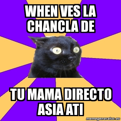 Meme Anxiety Cat - when ves la chancla de tu mama directo asia ati ...