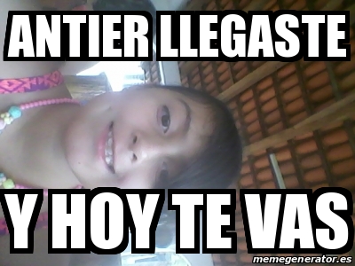 Meme Personalizado - antier llegaste y hoy te vas - 30389031