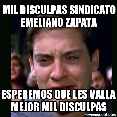 Meme crying peter parker - Mil disculpas sindicato emeliano zapata ...