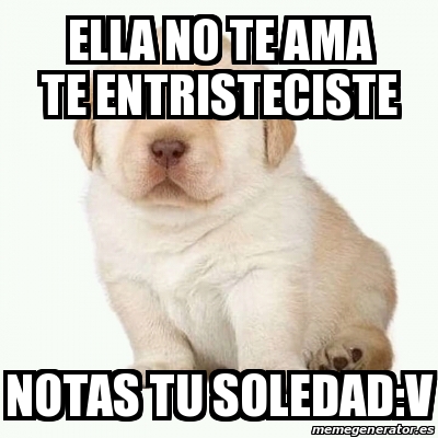 Meme Personalizado - ella no te ama te entristeciste notas tu soledad:v ...