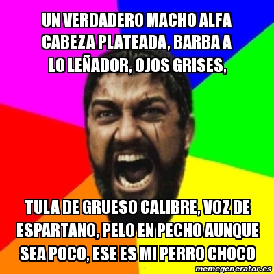 Meme Sparta - Un verdadero macho alfa cabeza plateada, barba a lo leÃ± ...