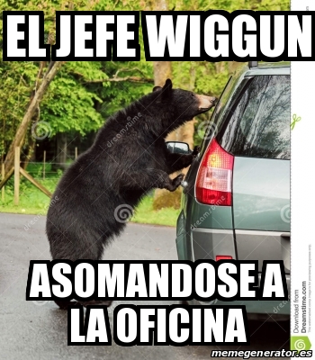 Meme Personalizado - El jefe wiggun Asomandose a la oficina - 30495508