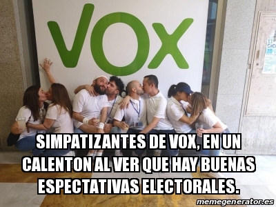 Meme Personalizado - Simpatizantes de vox, en un calenton al ver que ...