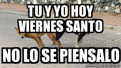 Meme Personalizado - Tu y yo hoy viernes santo no lo se piensalo - 30506527