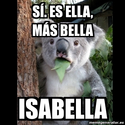 Meme Koala - SÃ­. Es ella, mÃ¡s bella Isabella - 30062751