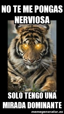 Meme Personalizado - No te me pongas nerviosa Solo tengo una mirada ...