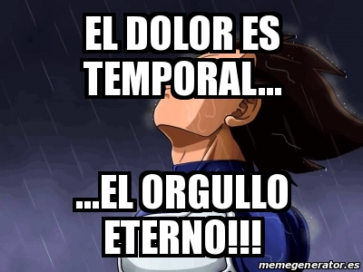 Meme Personalizado - El dolor es Temporal... ...El Orgullo Eterno ...