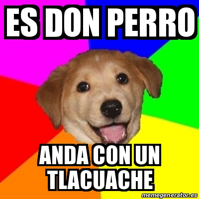Meme Advice Dog - es don perro anda con un tlacuache - 30072843