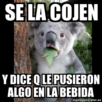 Meme Koala - Se la cojen Y dice q le pusieron algo en la bebida - 30769793