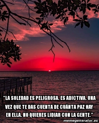 Meme Personalizado - "La soledad es peligrosa. Es adictiva. Una vez que ...