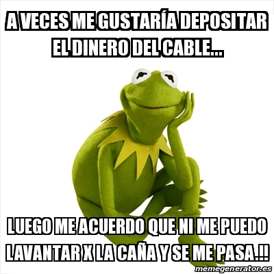 Meme Kermit the frog - A veces me gustarÃ­a depositar el dinero del ...