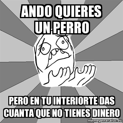 Meme Whyyy - ANDO QUIERES UN PERRO PERO EN TU INTERIORTE DAS CUANTA QUE ...