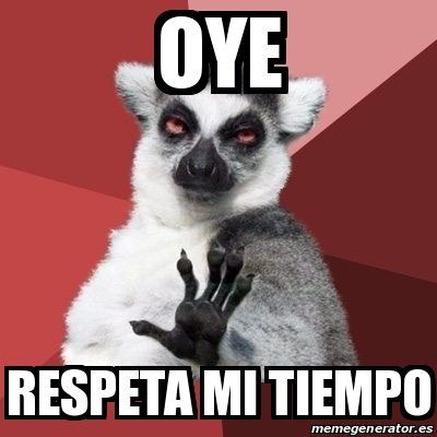 Meme Chill Out Lemur - oye respeta mi tiempo - 30818957