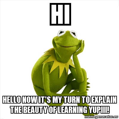 Meme Kermit the frog - Hi Hello Now it's my turn to explain the beauty ...