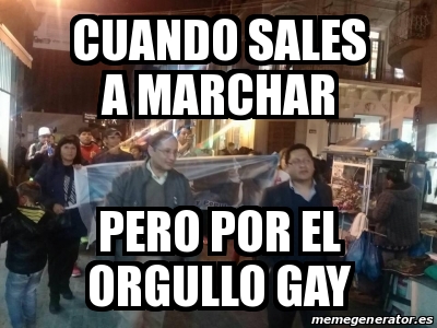 Meme Personalizado - cuando sales a marchar pero por el orgullo gay ...