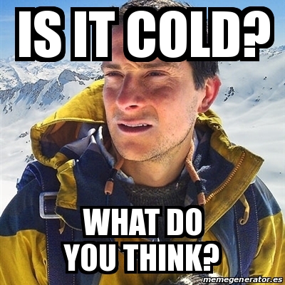 Meme Bear Grylls - is it cold? what do you think? - 30878226