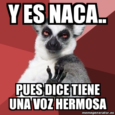 Meme Chill Out Lemur - Y es NACA.. Pues dice tiene una voz hermosa ...