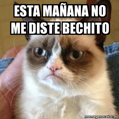 Meme Grumpy Cat - Esta maÃ±ana no me diste bechito - 30910403